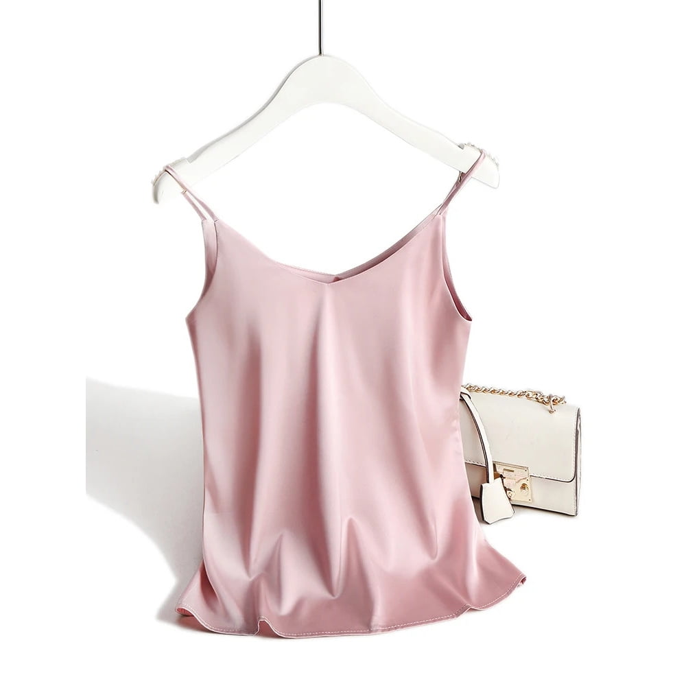 AOSSVIAO 2025 Spaghetti Strap Top Women Halter V Neck Basic White Cami ...