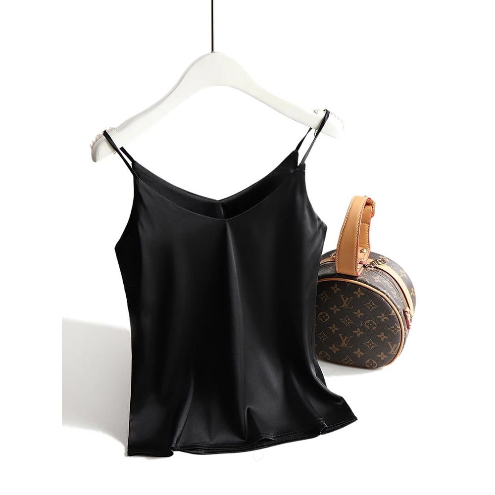 AOSSVIAO 2025 Spaghetti Strap Top Women Halter V Neck Basic White Cami ...