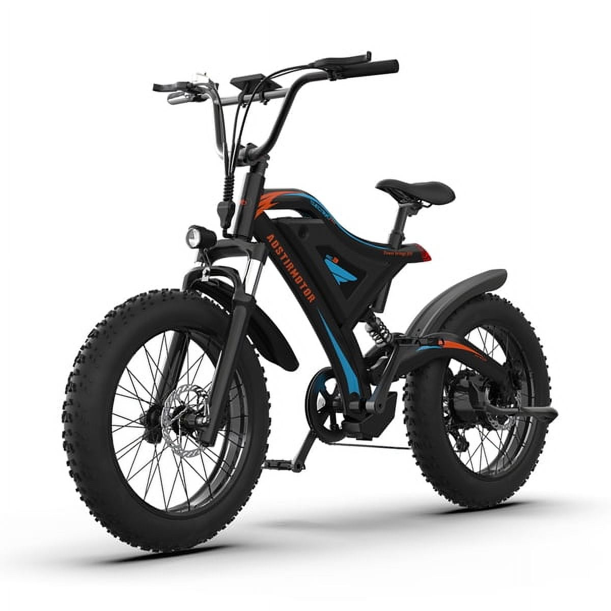 AOSTIRMOTOR Electric Bicycle 500W Motor 20" Fat Tire With 48V/15Ah Li ...