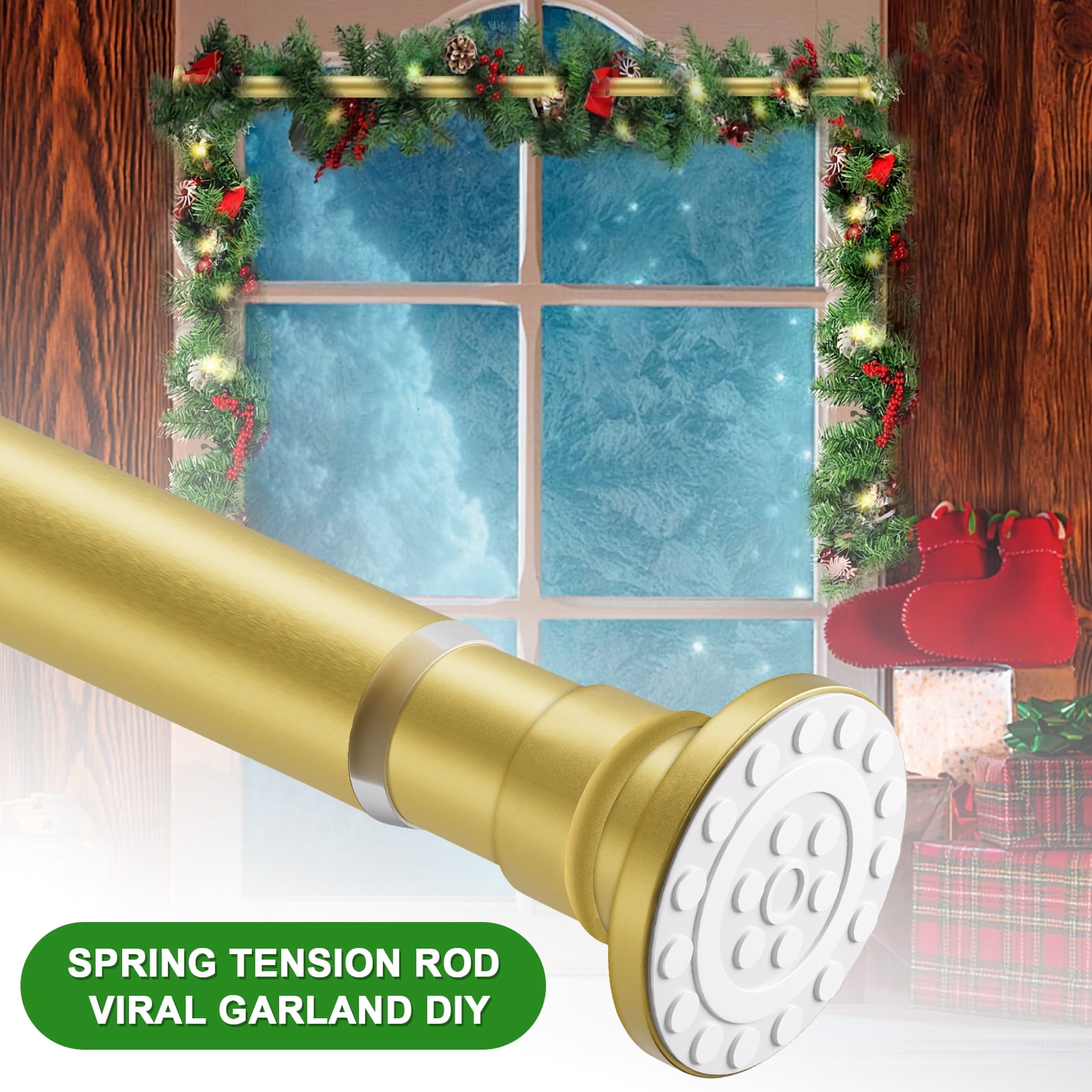 AOSULI Gold Tension Rod 18-32 Inches Small Shower Rod Non-Slip Spring ...