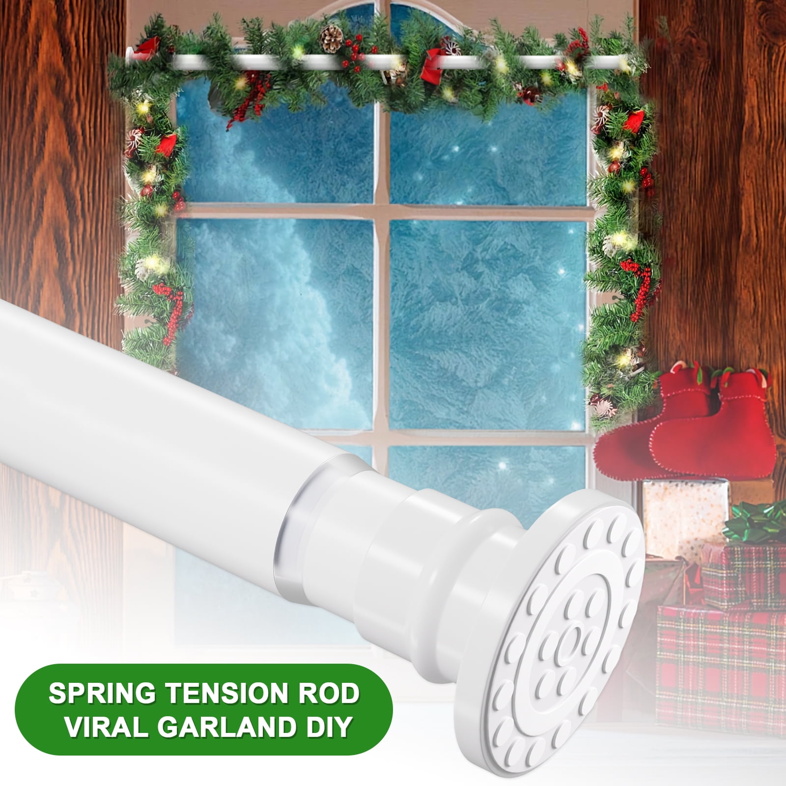 AOSULI Small Tension Rod 18-32 Inch White Spring Shower Curtain Rod ...