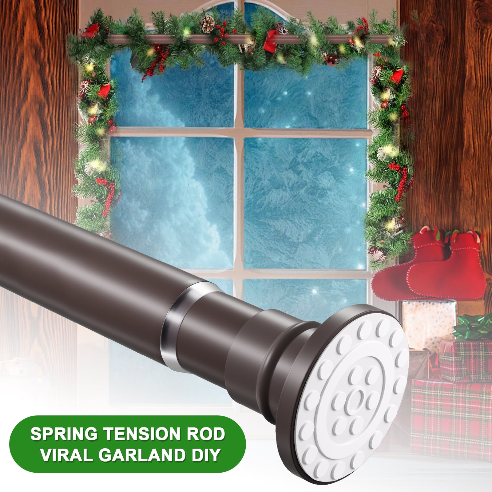 AOSULI Spring Tension Curtain Rod 18-32 Inches Small Tension Rod Short ...