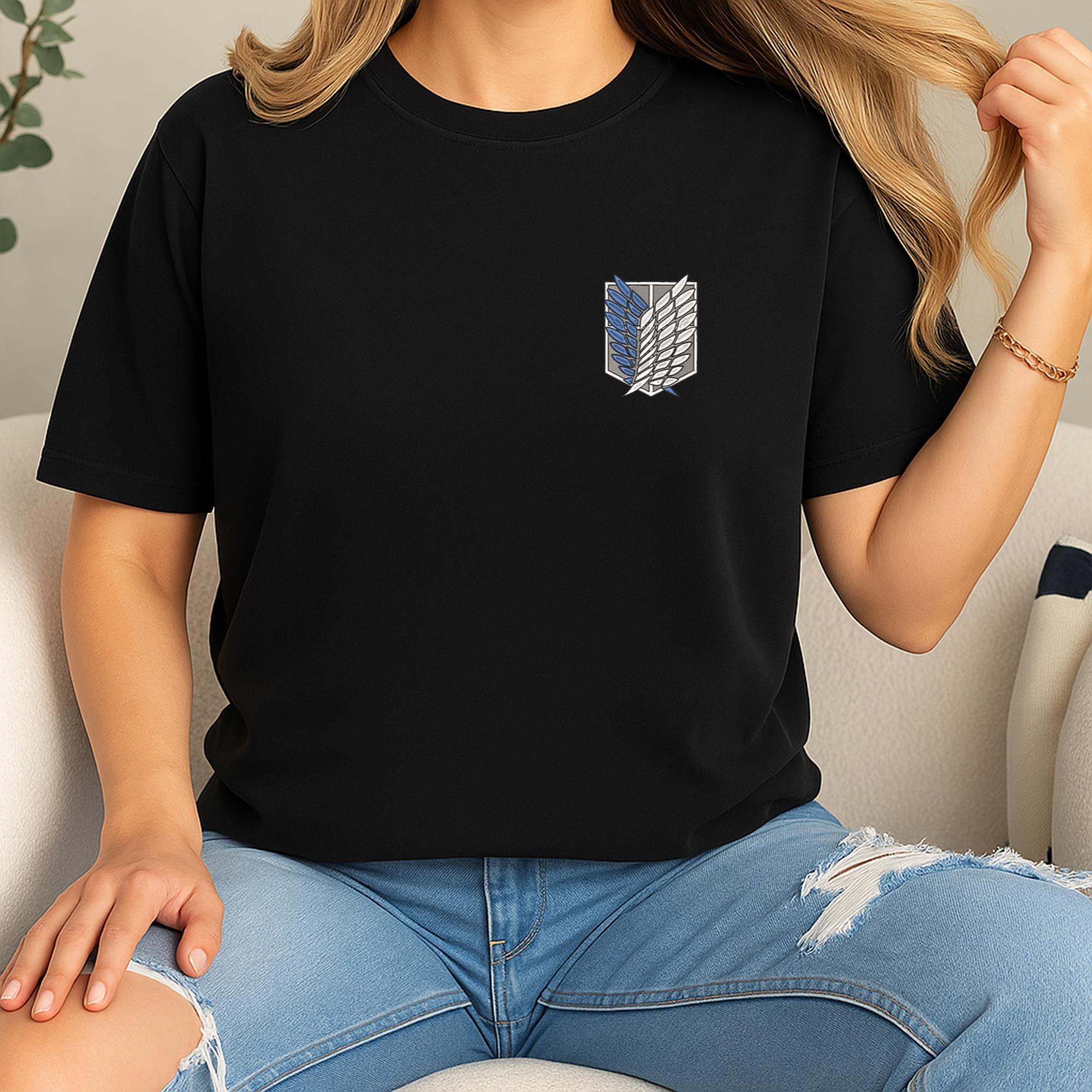 AOT Scout Squad Wing Logo Embroidered Comfort Colors Tshirt Anime Fan ...