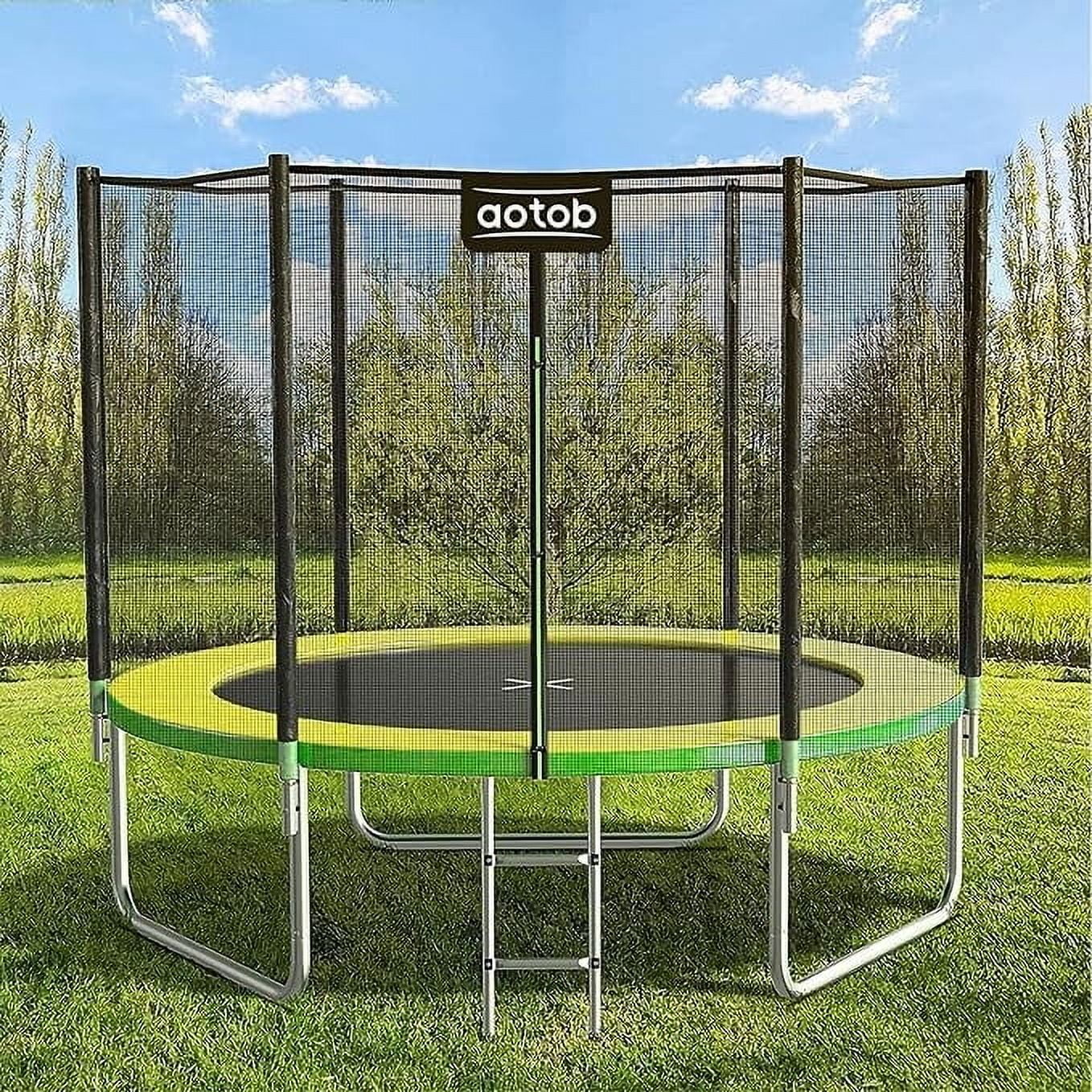 AOTOB 12FT Trampoline for Kids/Adults, Backyard 1400 LBS Trampoline ...