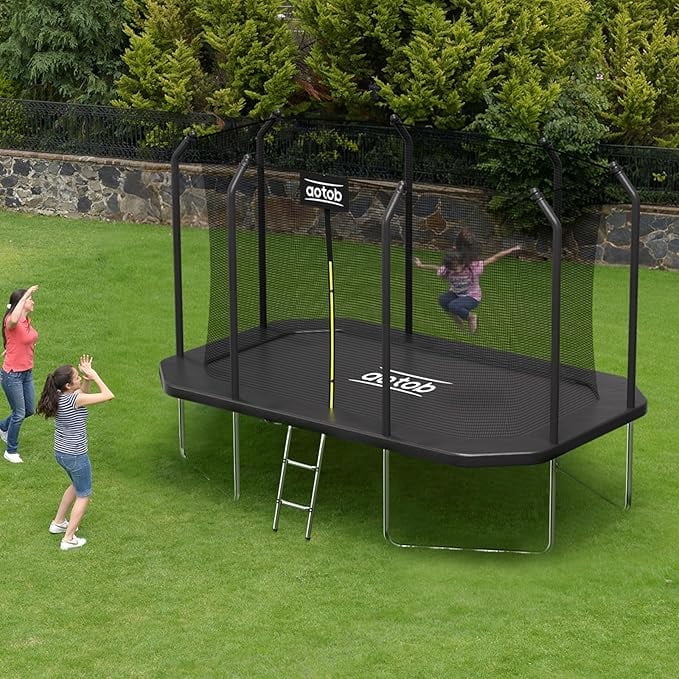 AOTOB 14x8ft Large Rectangle Trampoline for Kids and Adults,Big Outdoor ...