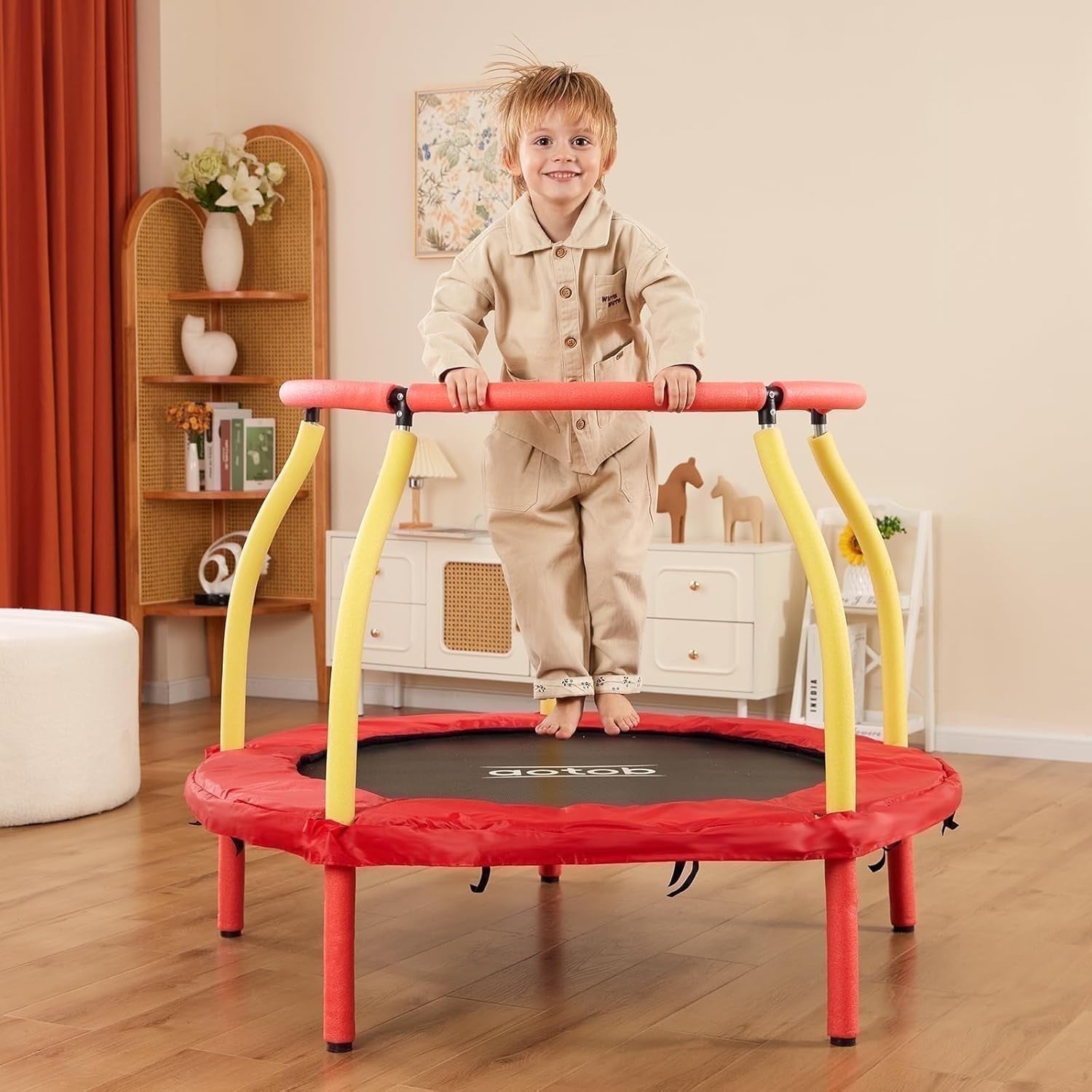 AOTOB 4ft Mini Trampoline for Kids Toddler with Safety Pad, Small ...