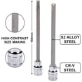 AOUHML-10PCS 3/8" Drive Long Hex Bit Socket Set, CR-V, S2 Steel, SAE ...