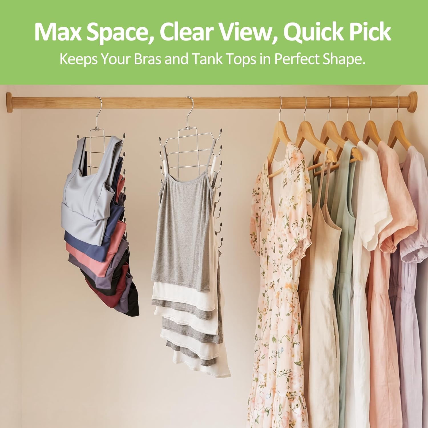 AOUHML-2 Pack Tank Top Hangers Space Saving, Bra Hangers for Closet ...