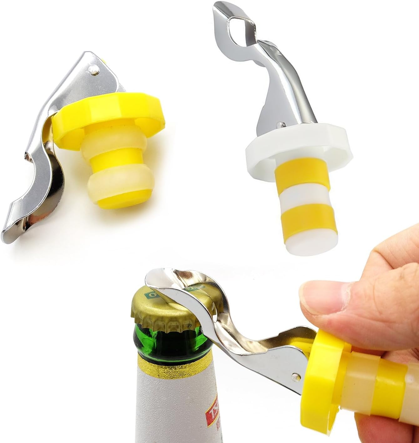 AOUHML-5 Pack Wine Bottle Stoppers for Glass Bottles, Soda Coke Bottle ...