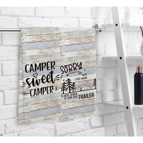 AOUHML-Camper Sweet Camper Camping Kitchen Towels and Dishcloths Sets ...