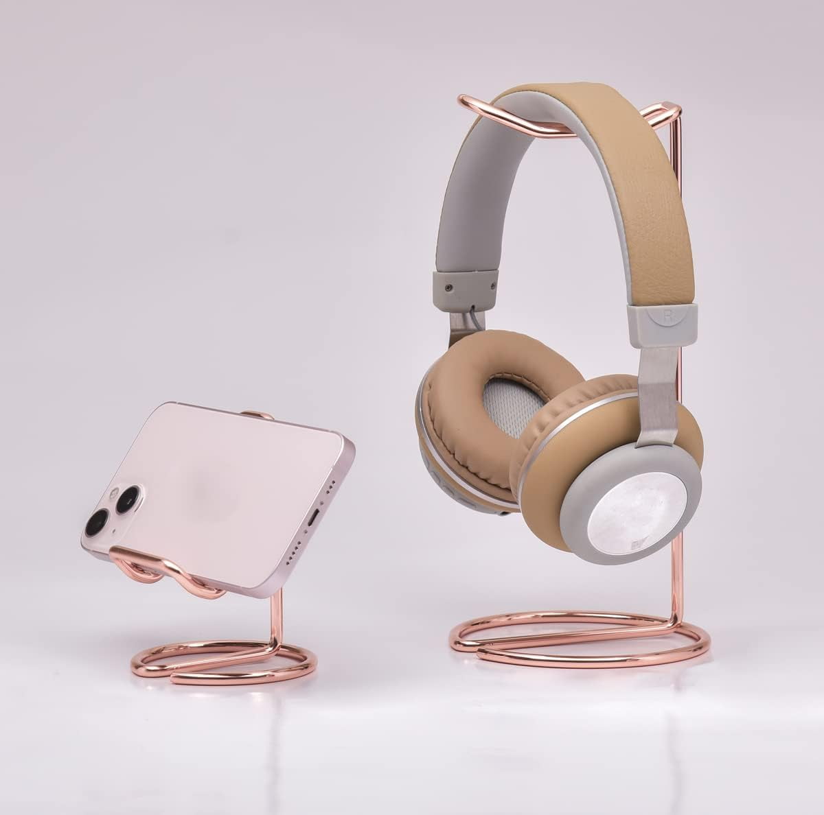 AOUHML-Headphones Stand and Cell Phone Stand Desktop Metal Holder ...