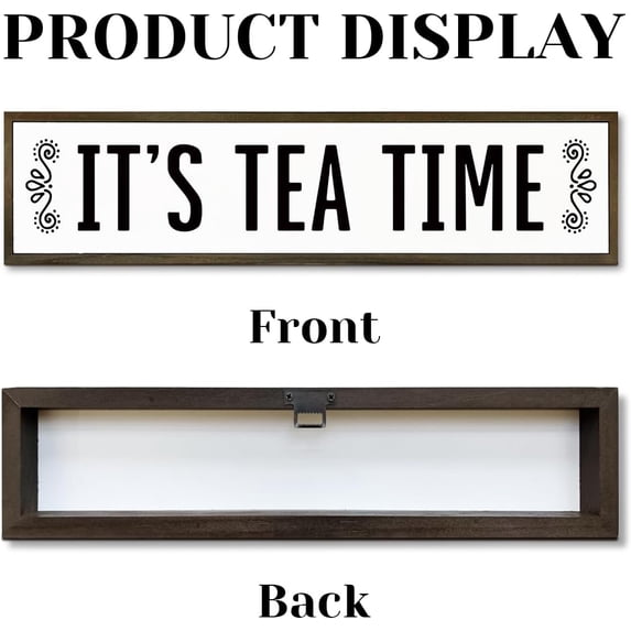 AOUHML-Tea Wood Sign, It's Tea Time Sign, Farmhouse Home Decors for ...