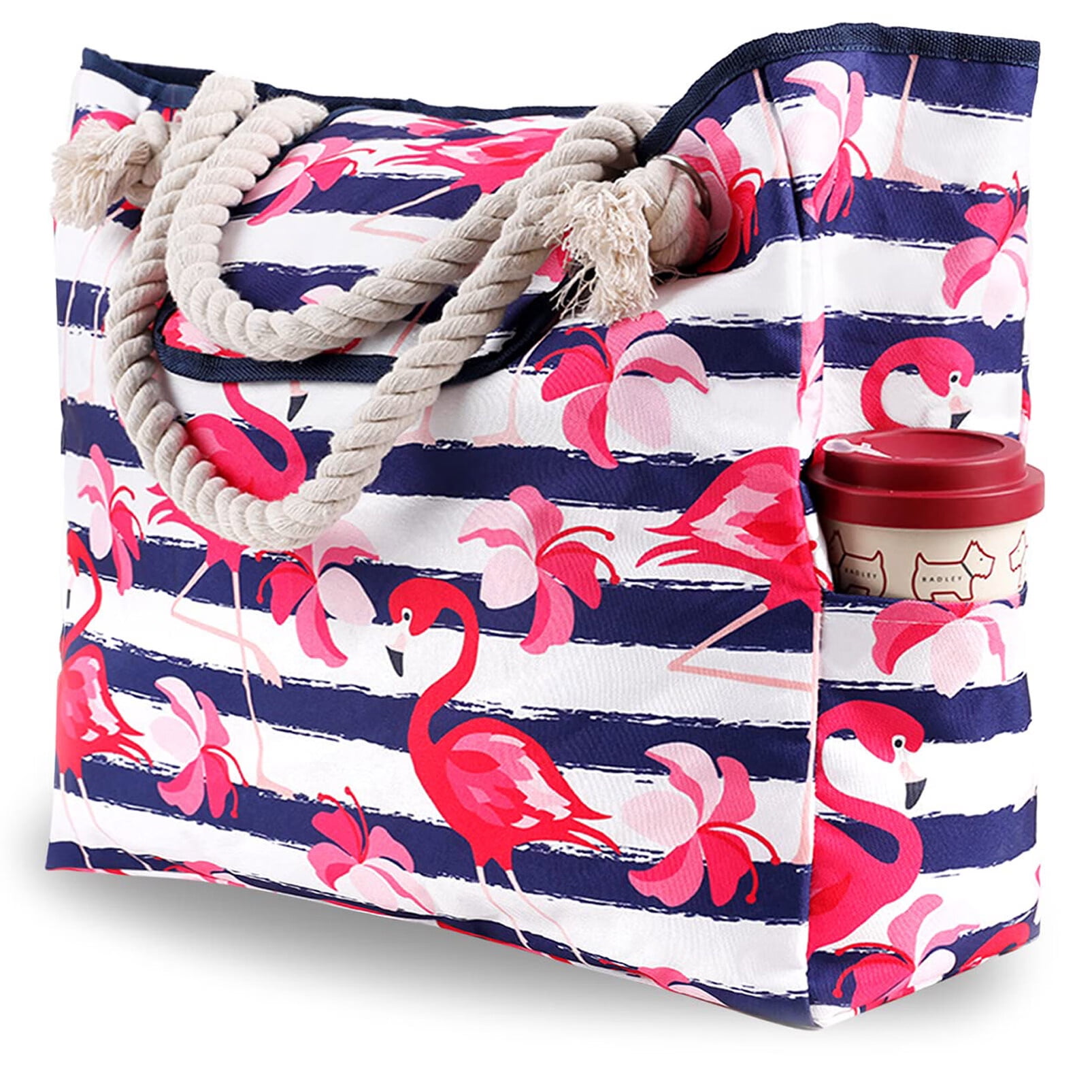 AOUNQ Oversized Summer Beach Bag for Women, Waterproof Tote with Zipper ...