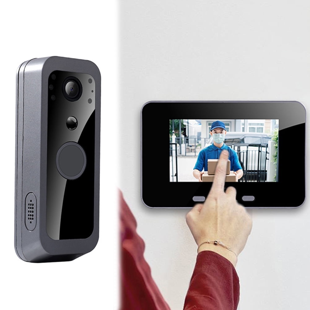 AOUSIN 2.4G Gatebell Camera Wireless, Intelligent Video Gatebell with 4 ...