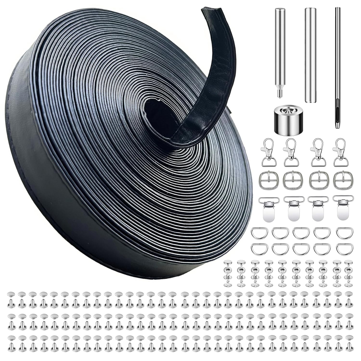 AOUXSEEM 164ft 34 in Wide Double Sided Black Smooth PU Faux Leather ...