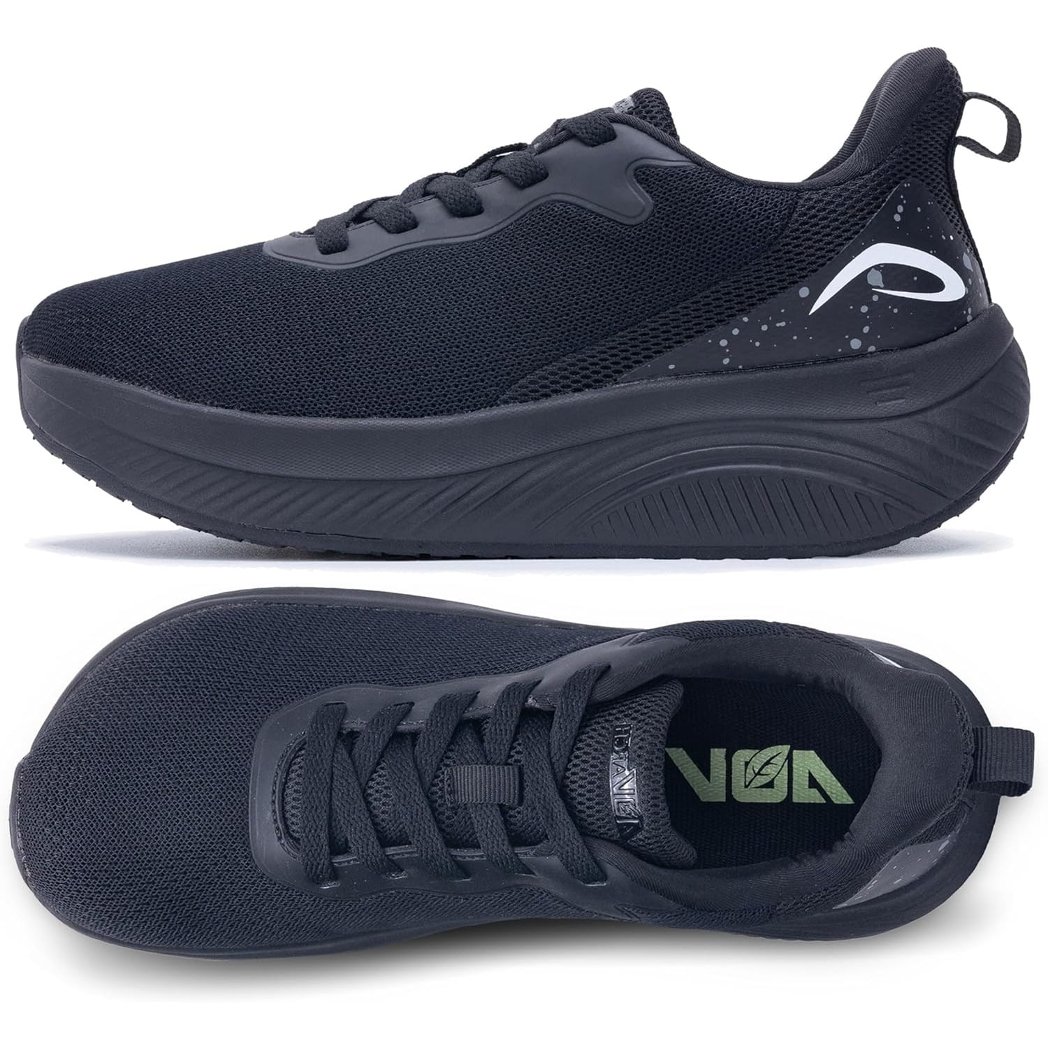 AOV GREEN LEAF Wide Toe Box Walking Shoes Arch Support Plantar ...