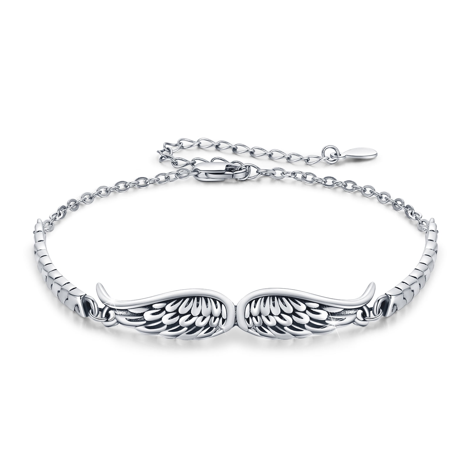 AOVEAO Angel Wings Bracelet 925 Sterling Silver Bracelets Charm Jewelry ...