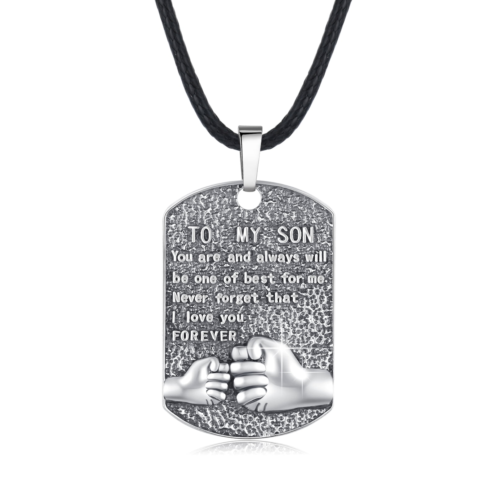 AOVEAO Mens Pendant Necklace 925 Sterling Silver Father's Love to Son ...