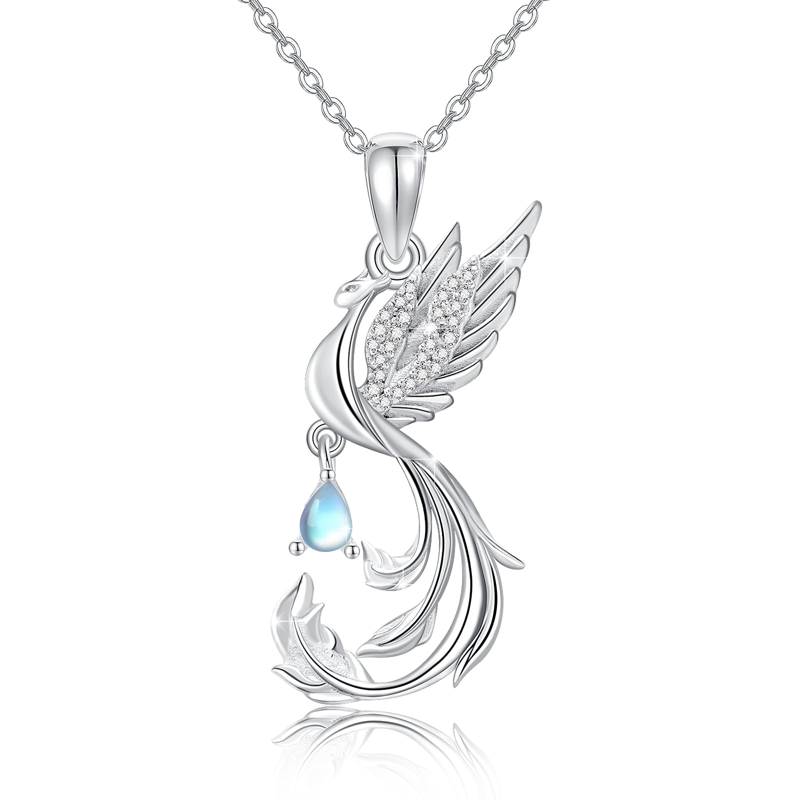 AOVEAO Phoenix Necklace for Women 925 Sterling Silver Pendant Necklaces ...