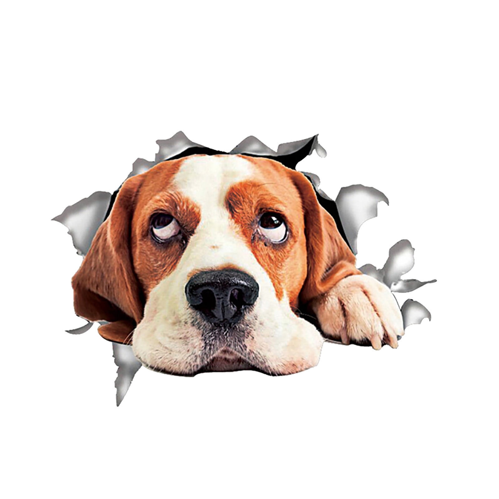 AOVUWU 3D Dog Crack Sticker PVC Plastic Sticker Car Window Decal Laptop ...