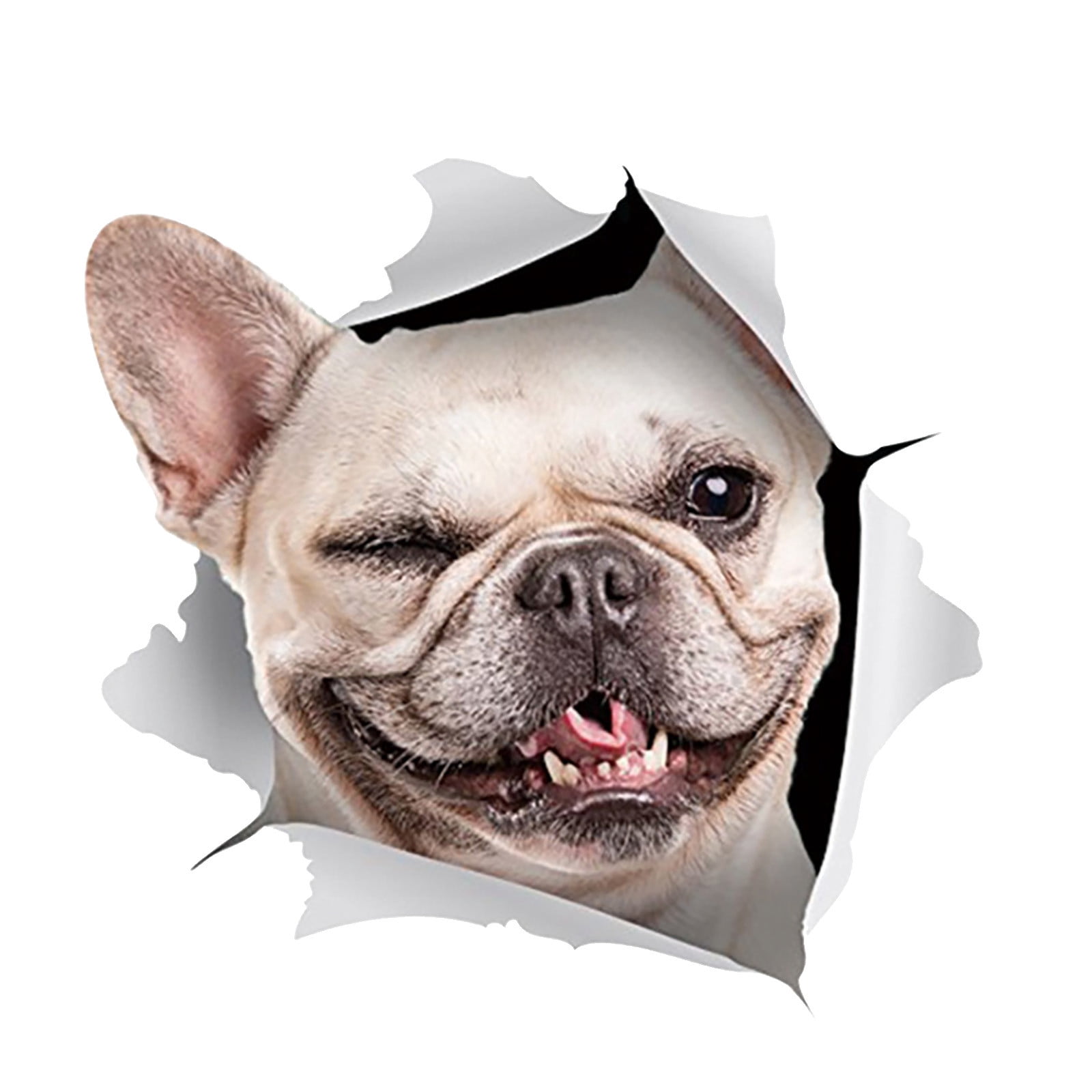 AOVUWU 3D Dog Crack Sticker PVC Plastic Sticker Car Window Decal Laptop ...