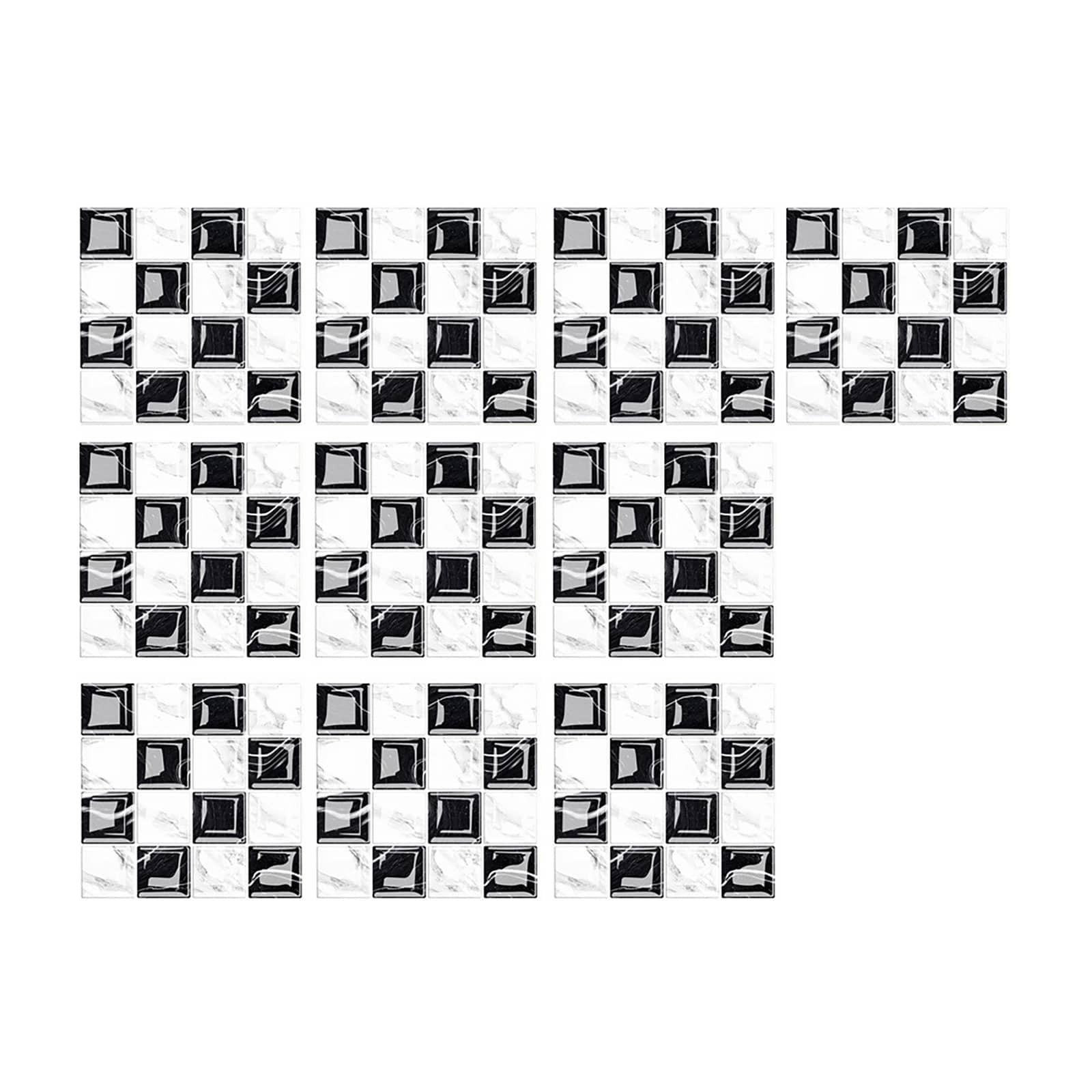 AOVUWU 3D Self-glazed Glass Stickers Glass Tiles DIY Wall Stickers ...