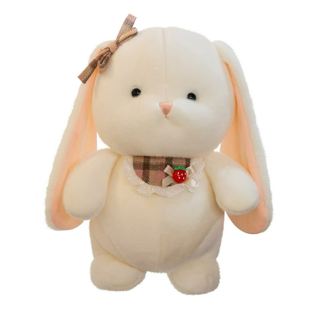 AOVUWU Adorable Plush Bunny Stuffed Animal Toy with Bow Soft Pink ...