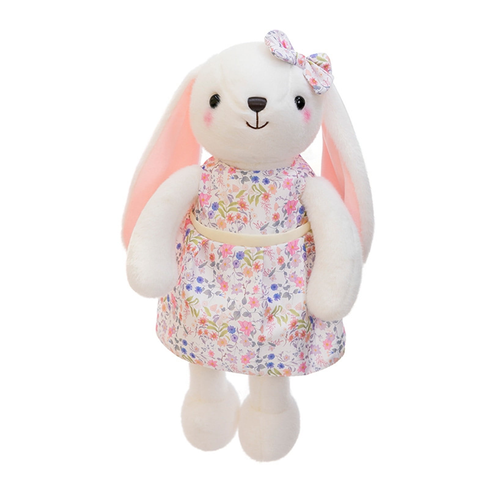 AOVUWU Adorable Plush Bunny Toy with Floral Dress and Bow Perfect Gift ...