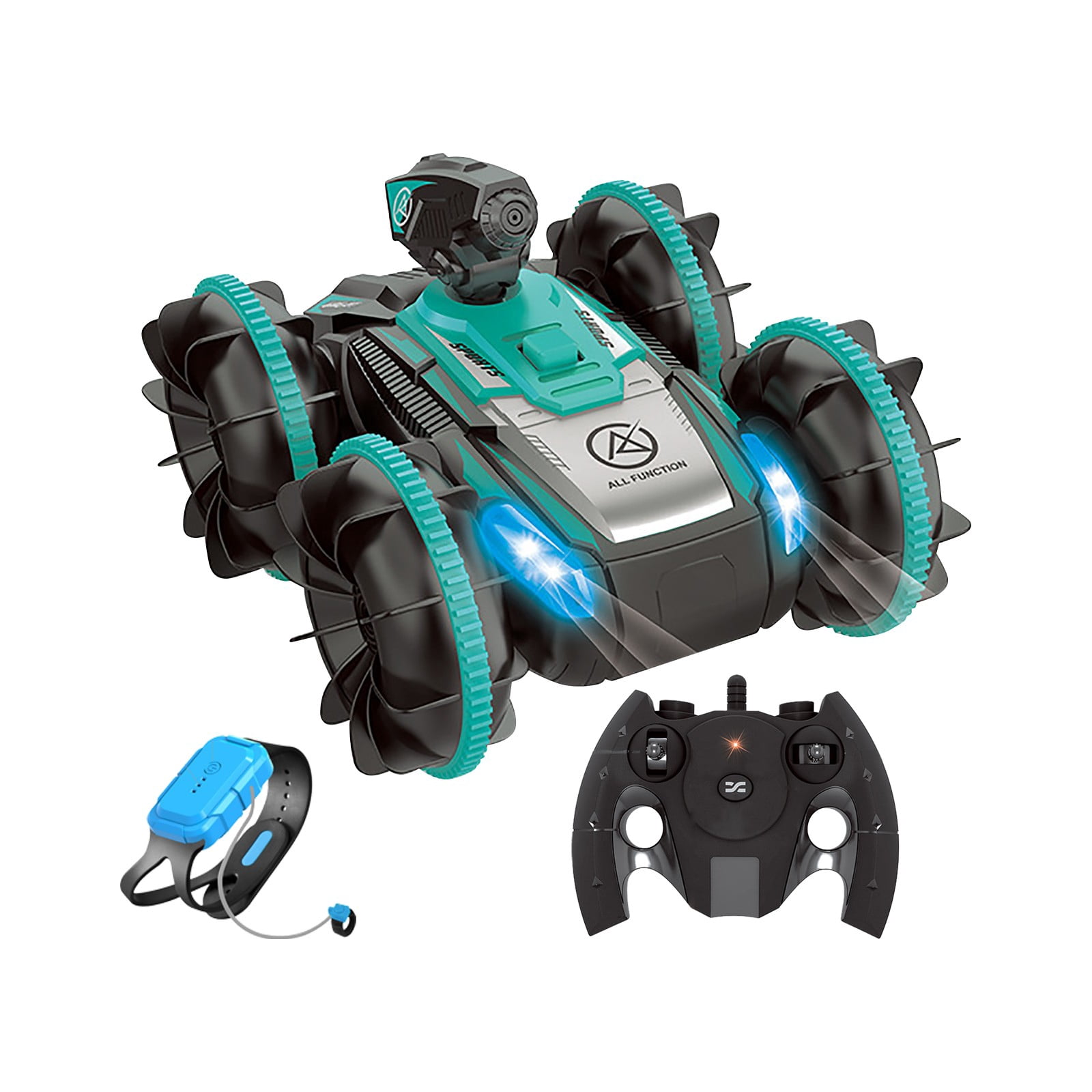 AOVUWU All-Terrain Remote Control Stunt Car with 360° Rotation, LED ...