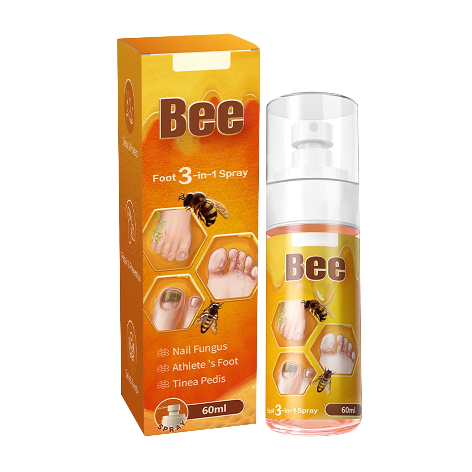 AOVUWU Bee Foot 3-in-1 Spray for Nail Fungus, Athlete's Foot, and Tinea ...