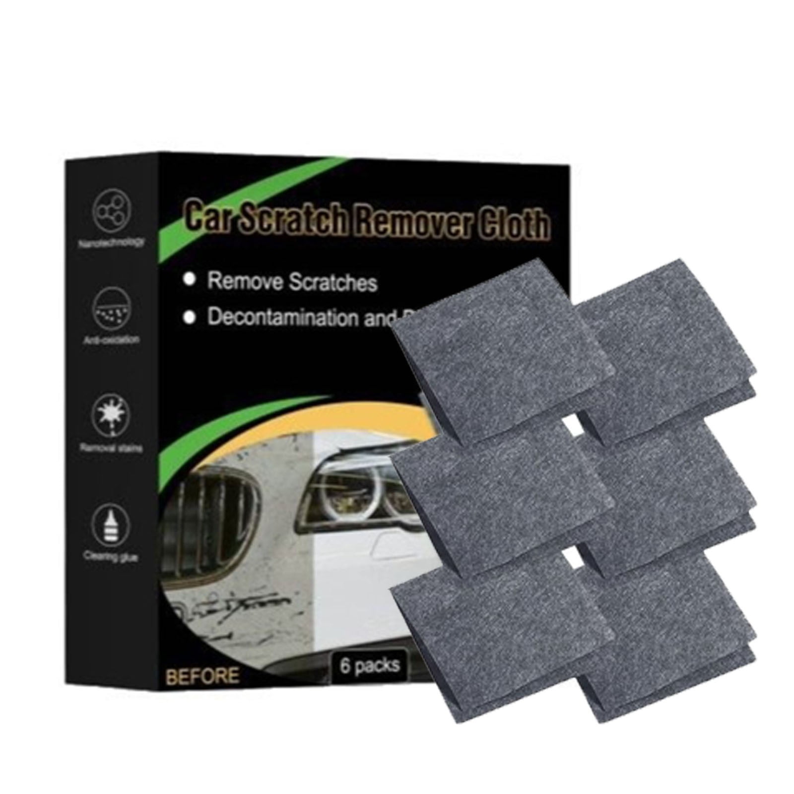 AOVUWU Car Cleaning Supplies, 6 Pack Nano Glitter Cloth For Car Scratch ...
