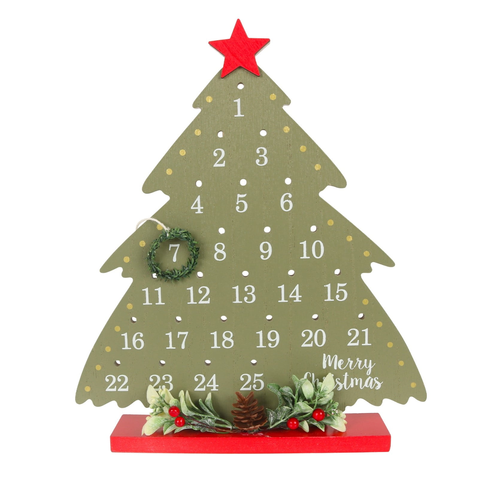 AOVUWU Christmas Countdown Desktop Decoration Small Tree Vine Circle ...