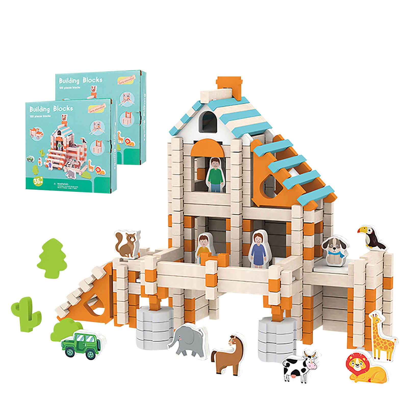 AOVUWU Creative Wooden Building Block Set for Kids Educational Toy with ...