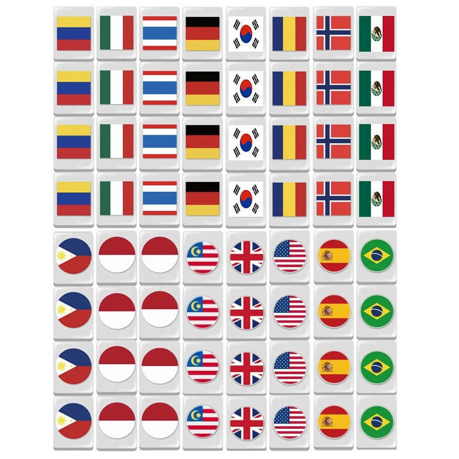 AOVUWU Flag MahJong, Mahjong Tile Set Puzzle Mahjong Set, 64 Tiles ...