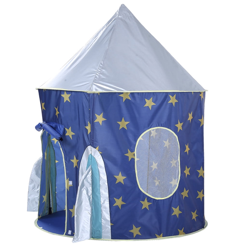 AOVUWU Folding Children Kids Play Rocket Ship Tent In/Outdoor Toy House ...