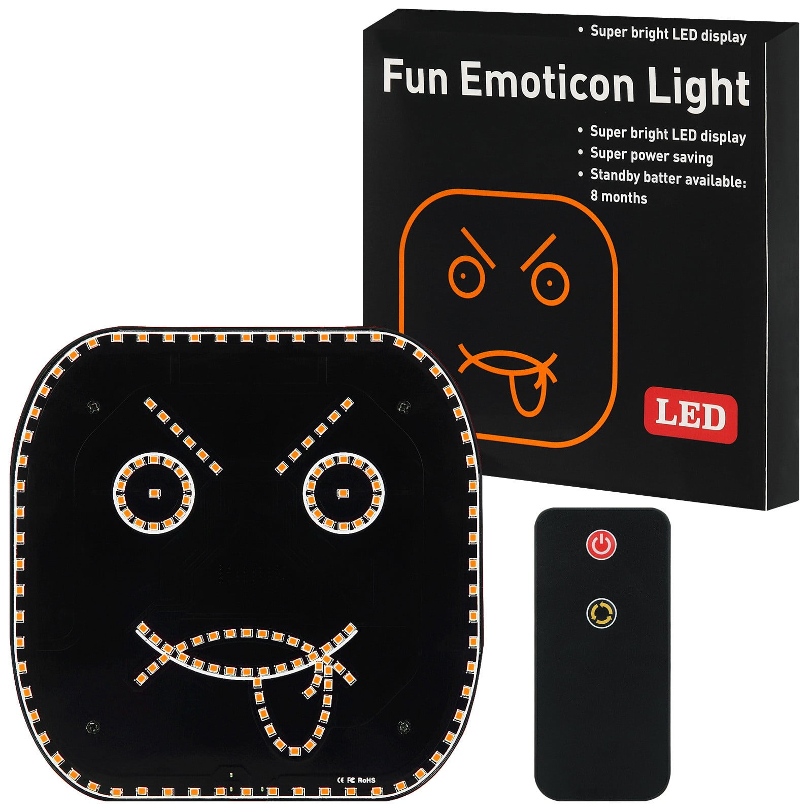 AOVUWU Fun Emoticon LED Light with Remote Control, Super Bright Display ...