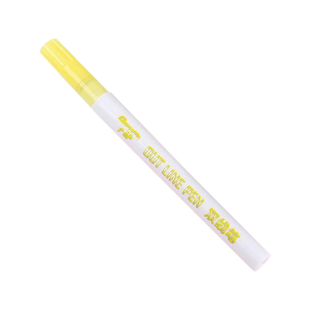 AOVUWU Glitter Color Fluorescent Marker Metal Color Pen Double Line Pen ...