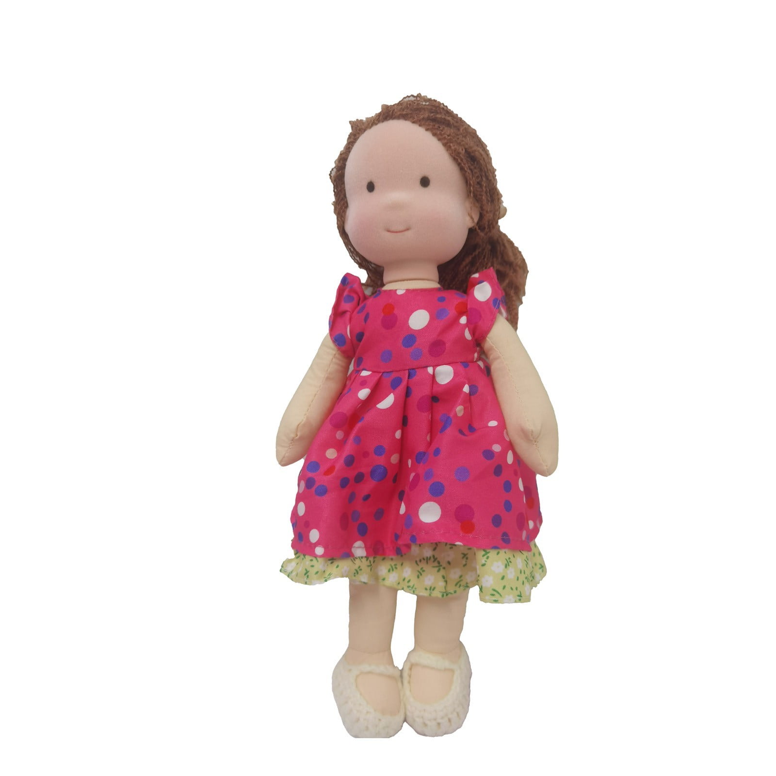 AOVUWU Handcrafted Soft Fabric Doll with Polka Dot Dress Perfect for ...