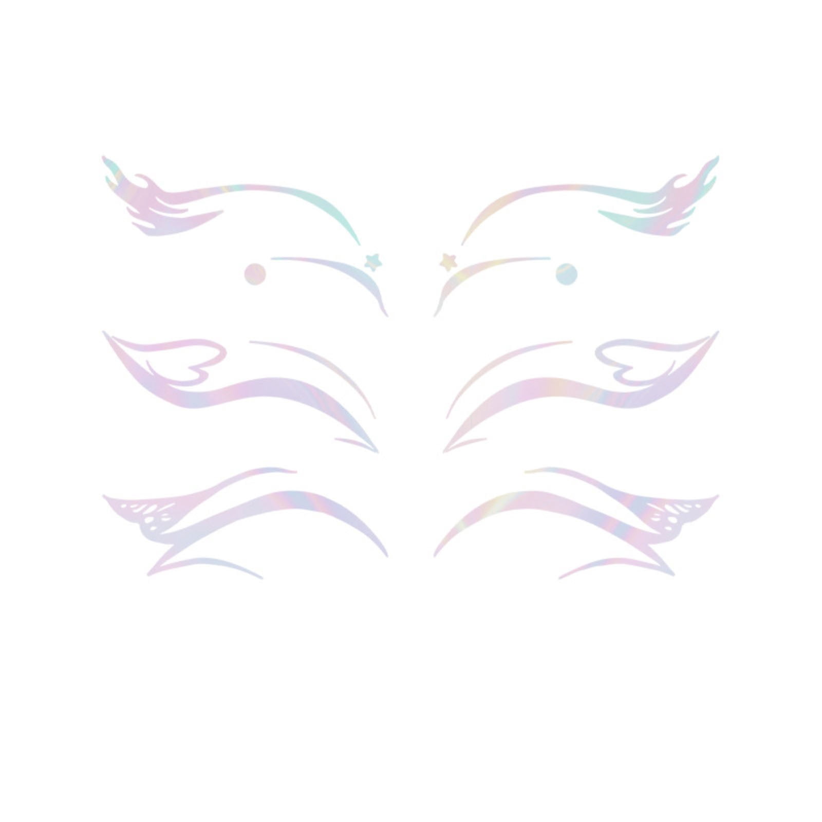 AOVUWU Holographic Temporary Tattoo Stickers Set for Face and Body 8 ...