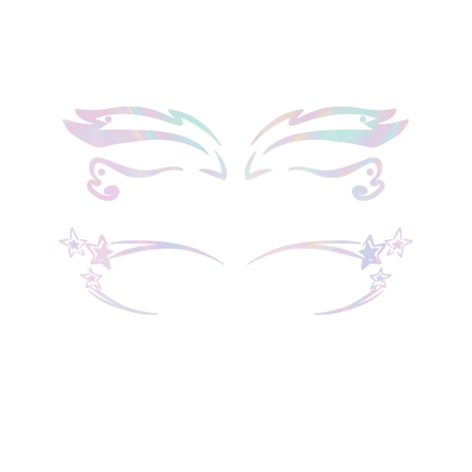 AOVUWU Holographic Temporary Tattoo Stickers Set for Face and Body 8 ...