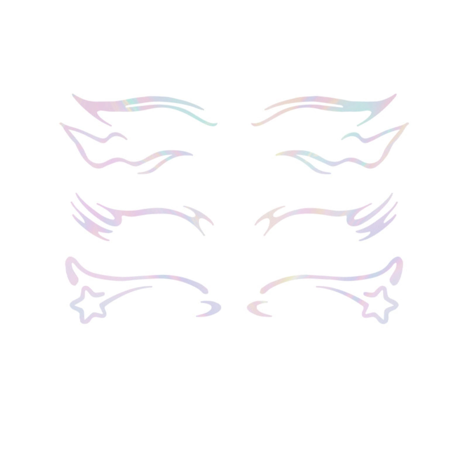 AOVUWU Holographic Temporary Tattoo Stickers Set for Face and Body 8 ...