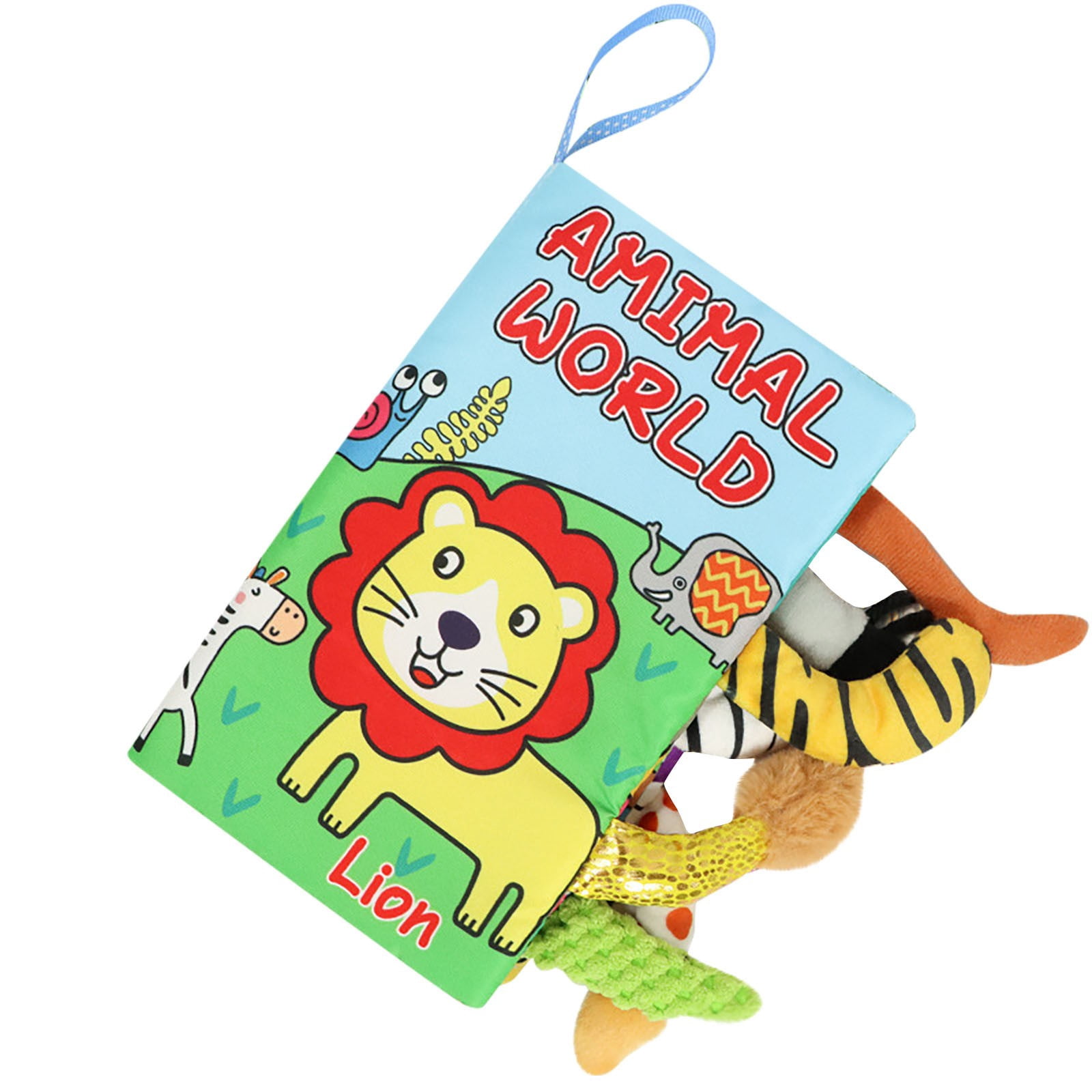 AOVUWU Interactive Baby Cloth Book with Jungle Animal Tails Soft ...