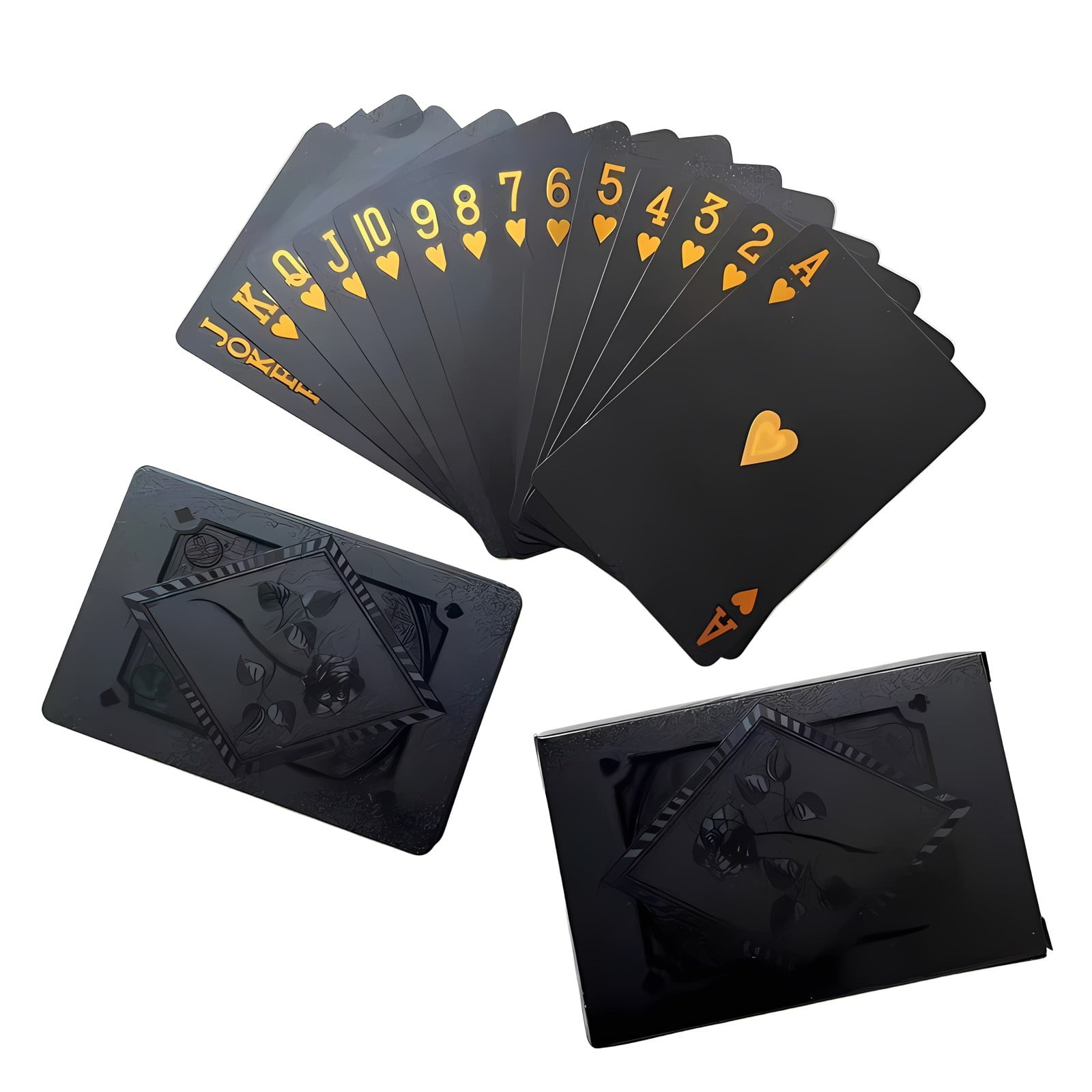 Luxury Black Waterproof Playing Cards with Gold Foil Joker Design ...