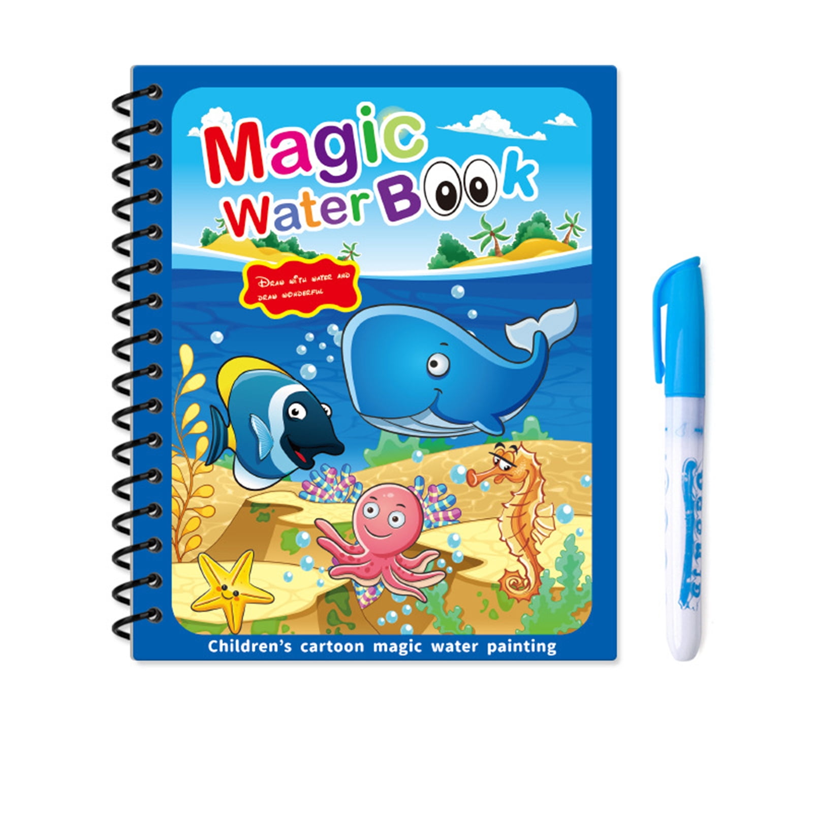 AOVUWU Magic Water Drawing Book Reusable Children's Educational ...