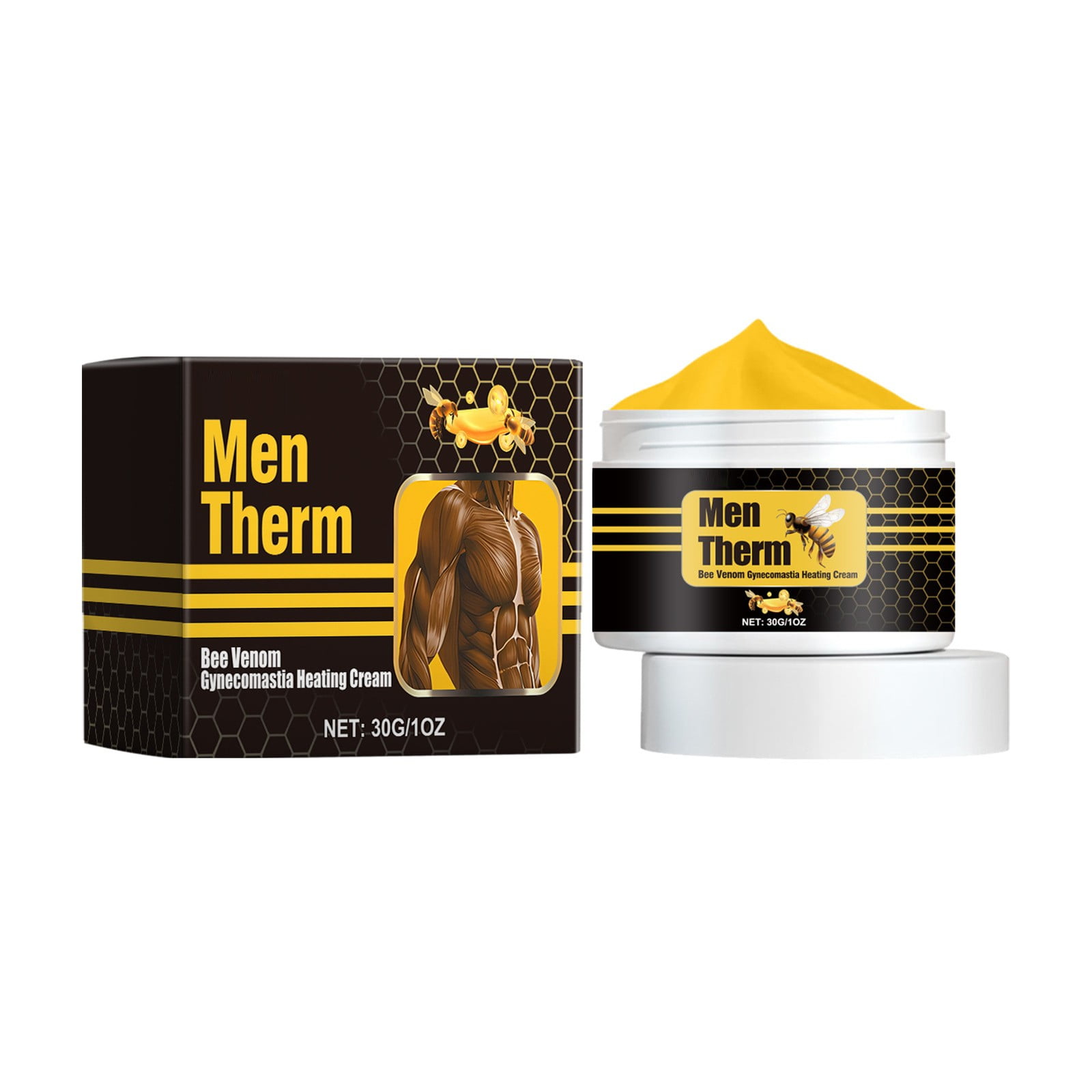 AOVUWU Mentherm Bee Gynecomastia Heating Paste, Best Men Bee Oil, Men ...