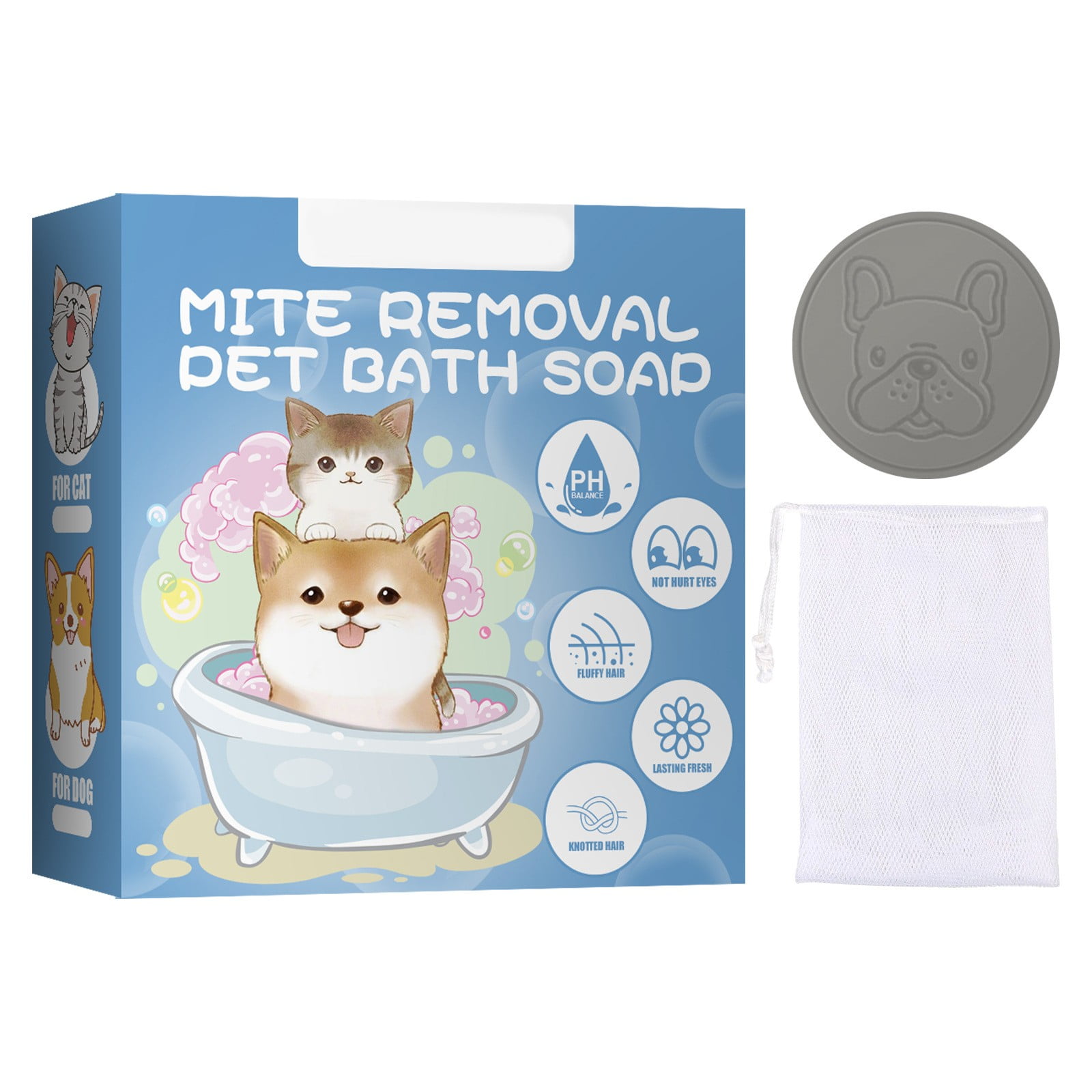 AOVUWU Mite Removal Pet Bath Soap for Dogs and Cats Natural Ingredients ...