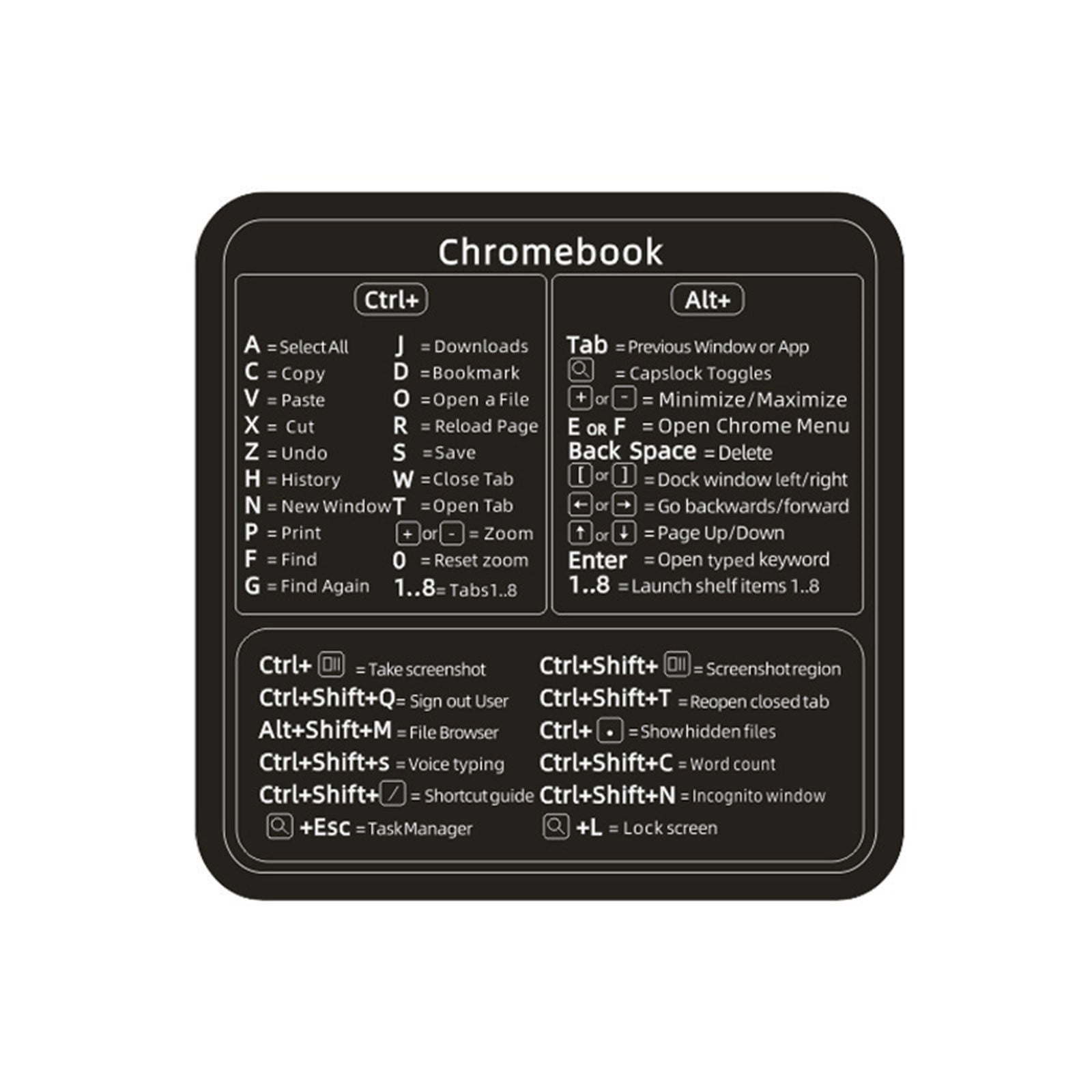 AOVUWU OS Shortcut Keyboard Sticker Essential Hotkeys Reference for ...