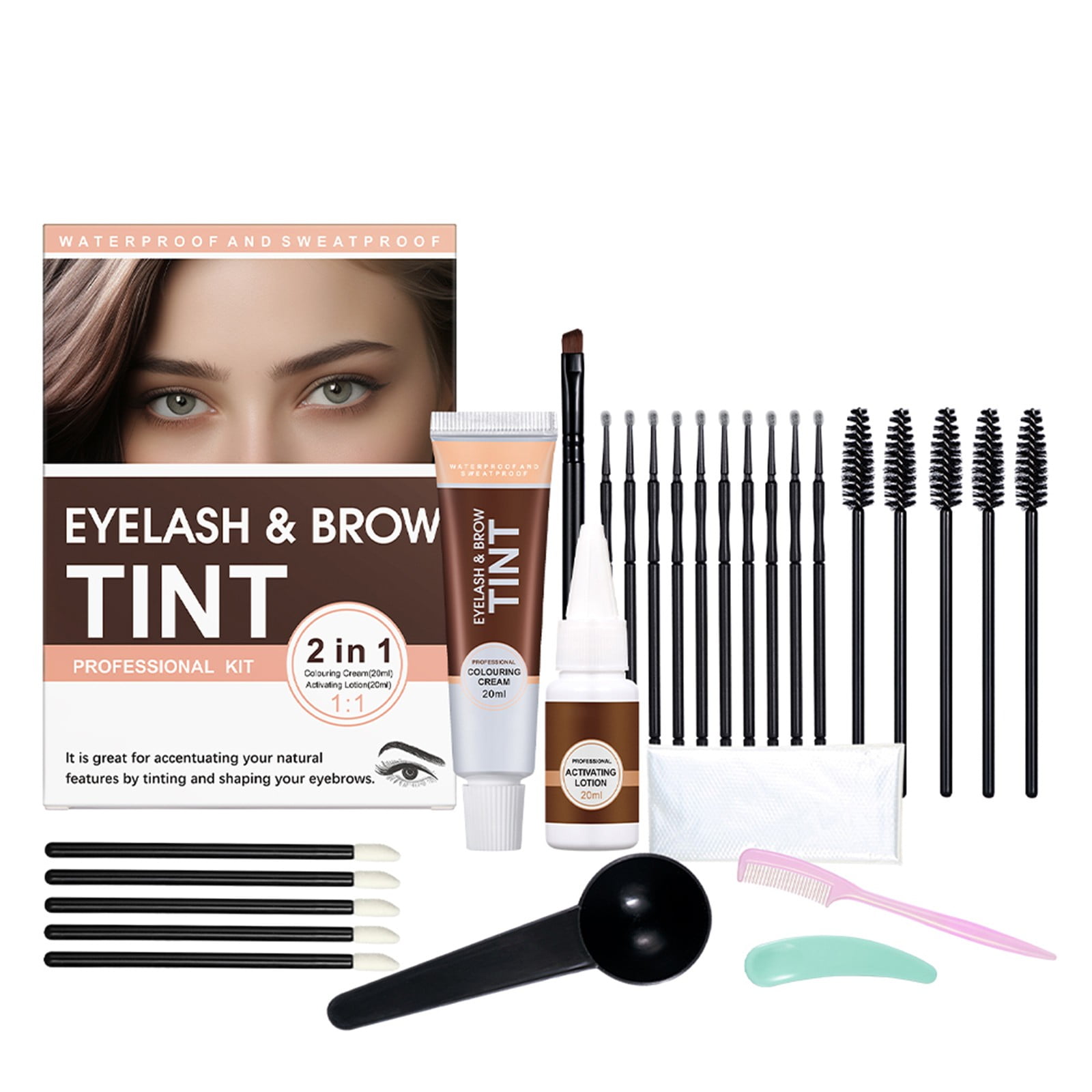 AOVUWU Professional 2-in-1 Eyelash and Brow Tint Kit Long-Lasting ...