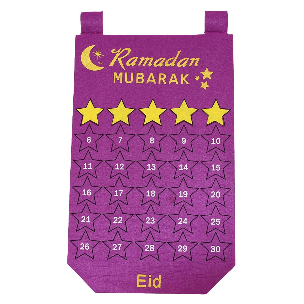 AOVUWU Ramadan Eid Mubarak Kareem Hanging Numbered Countdown Timetable ...