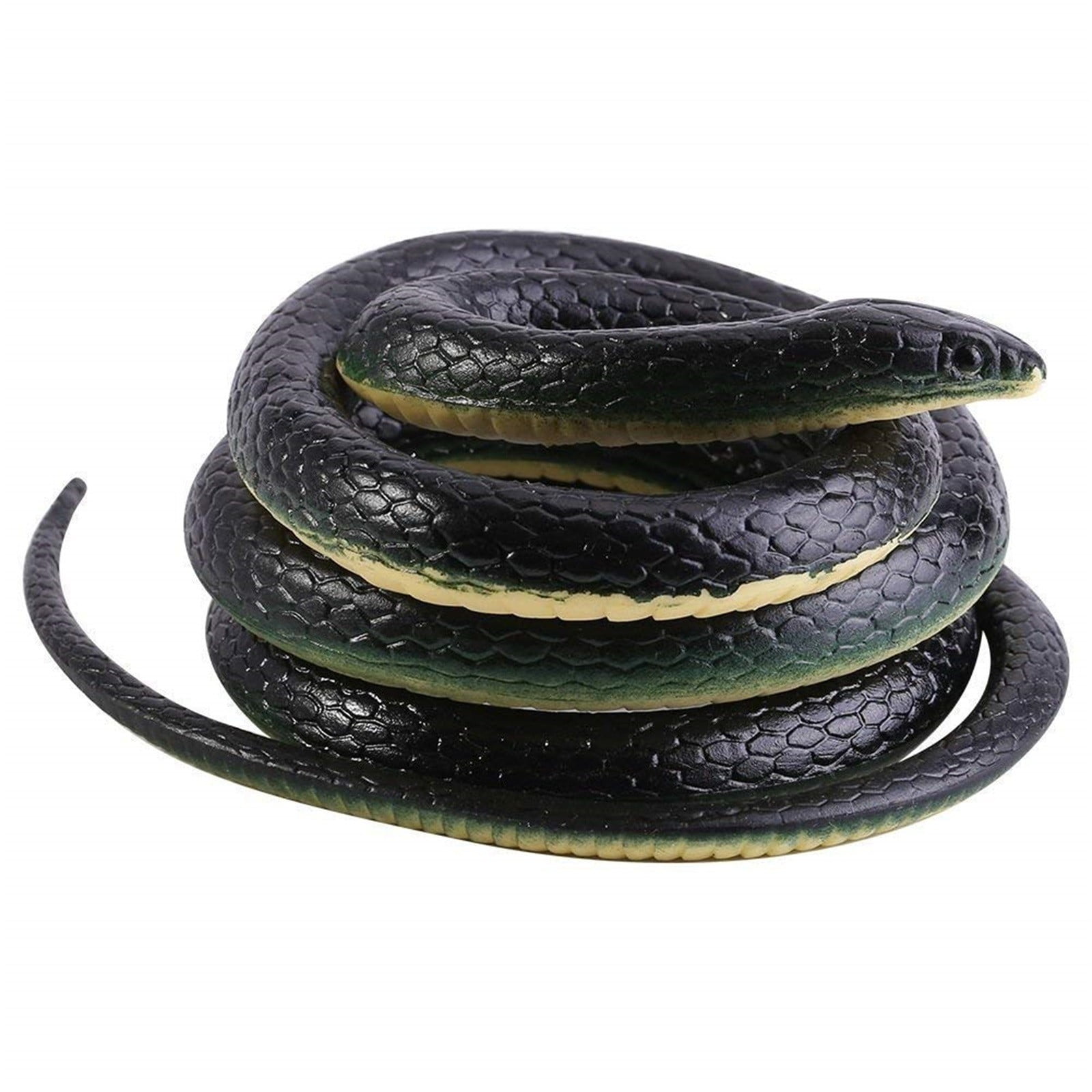 AOVUWU Realistic Rubber Snake Toy Lifelike Black Snake for Pranks ...